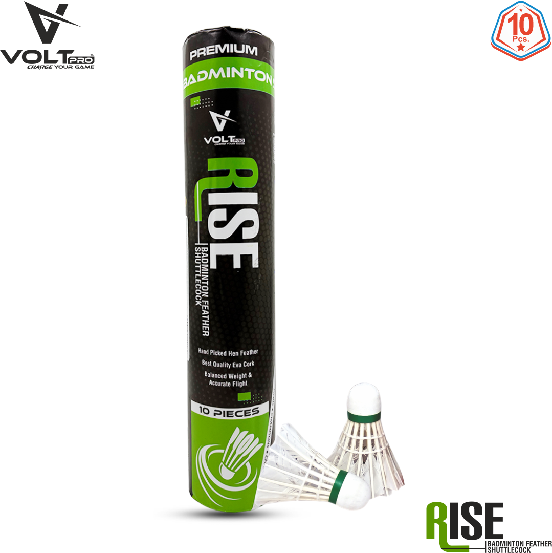 Mega Play Rise White Feather Shuttlecock - Premium Quality