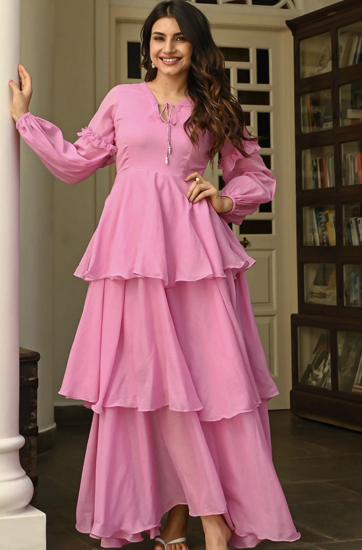 BUBBLEGUM PINK COTTON DRESS - Jaipurkurtis.co.in