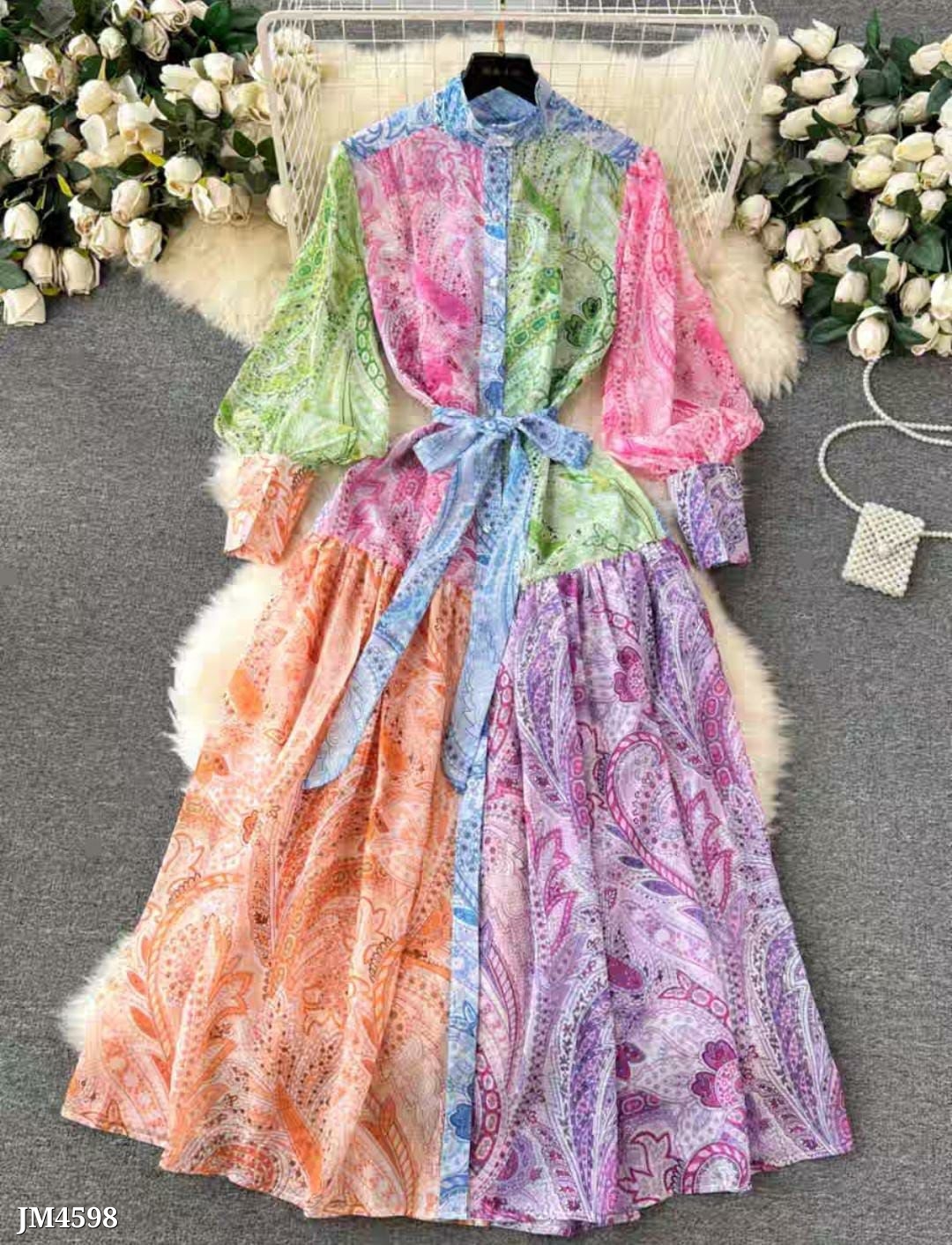 Colorful Summer Dress With Knot - The Aspire Collection