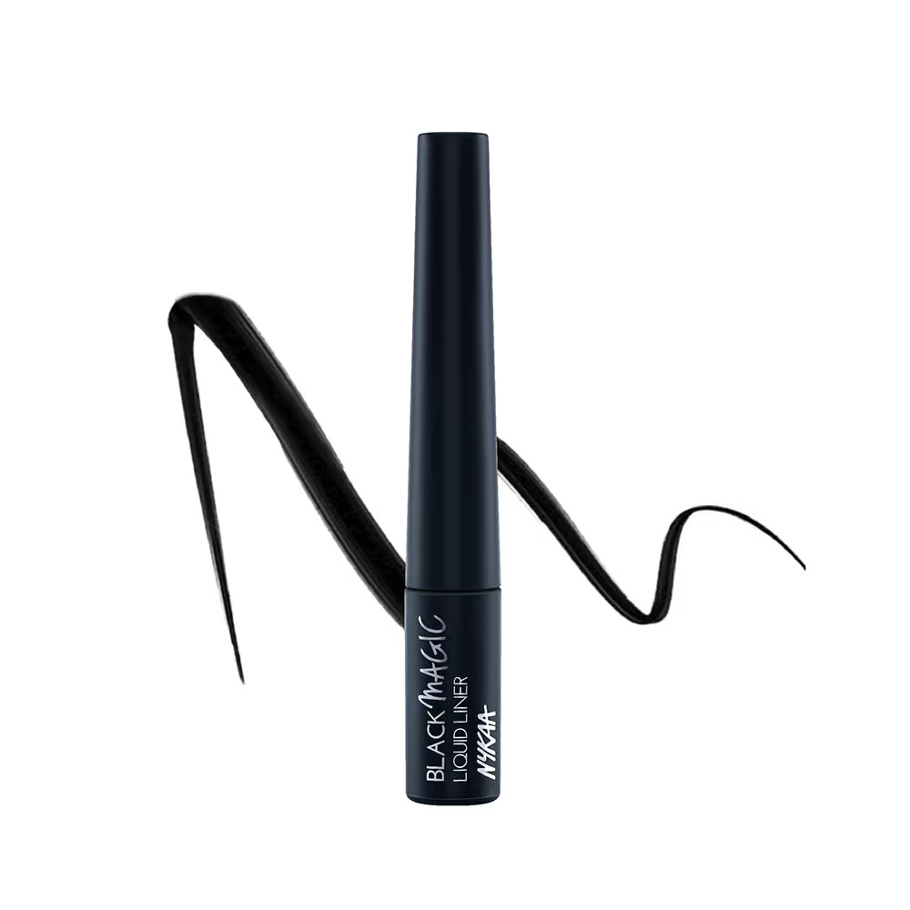 Nykaa Black Magic Liquid Eyeliner - Super Black 01 (5ml) Matte Finish ...
