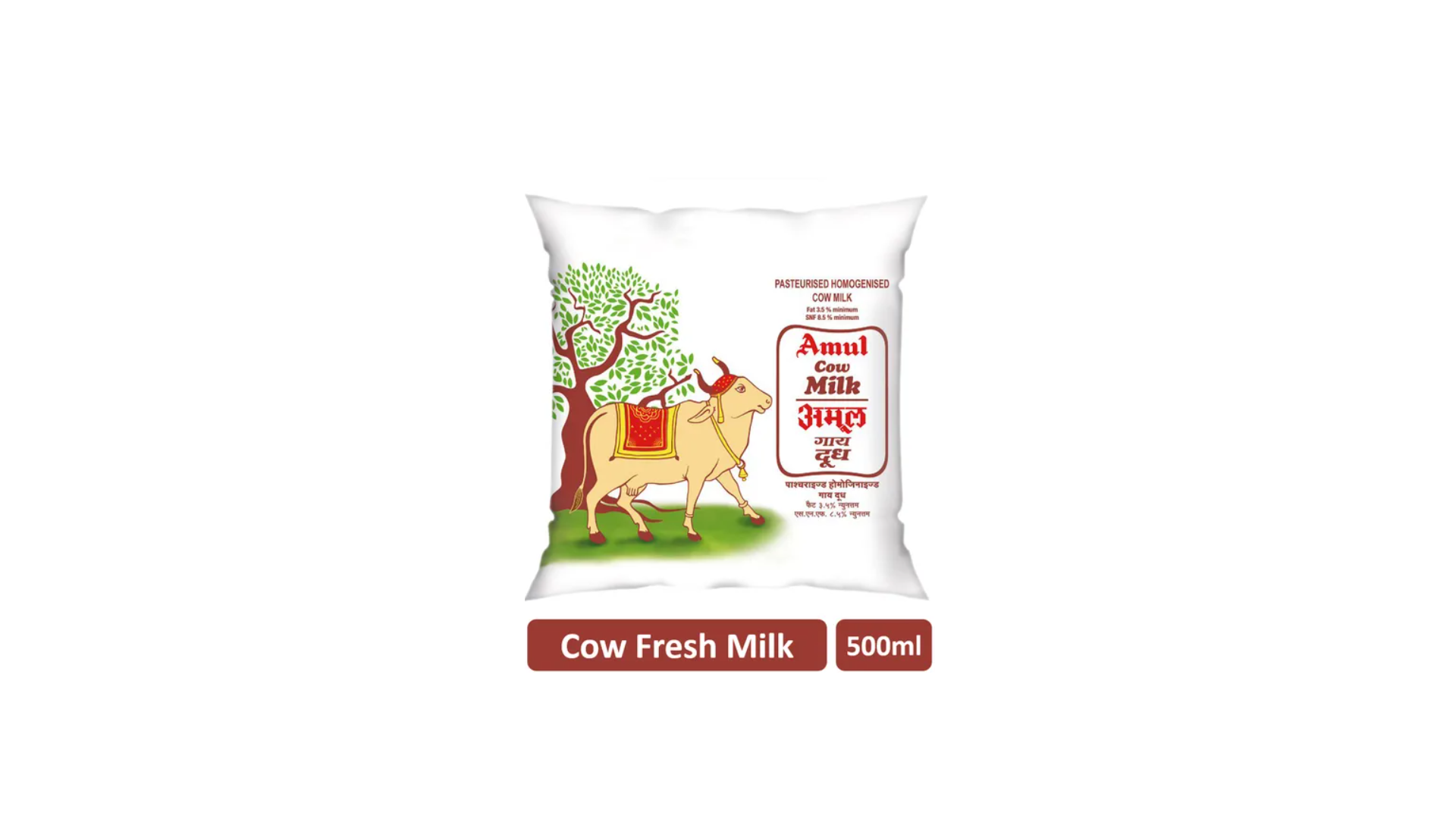 Amul Fresh Cow Milk (Pouch) 500ml - Ghar Jaisi Baat