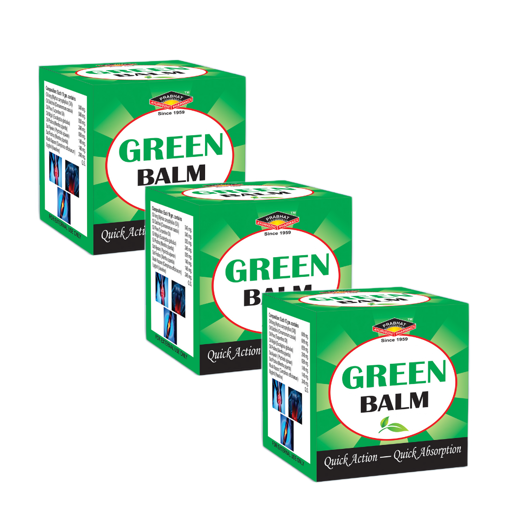 Green Balm 10gm. (Pack of 3) - Prabhat Ayurvedic Pharmacy