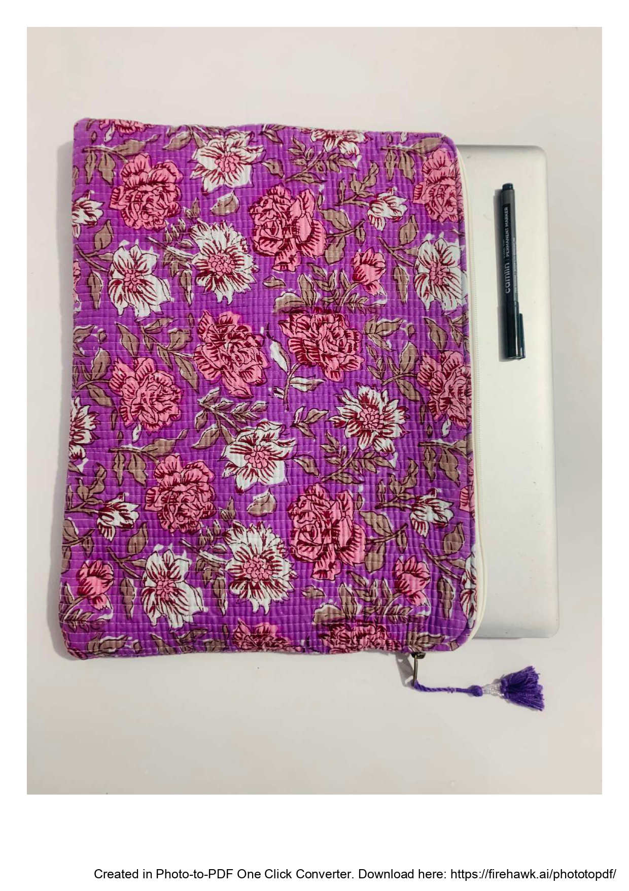 Quilted Laptop Bag 12*16 - HeartFul Craft