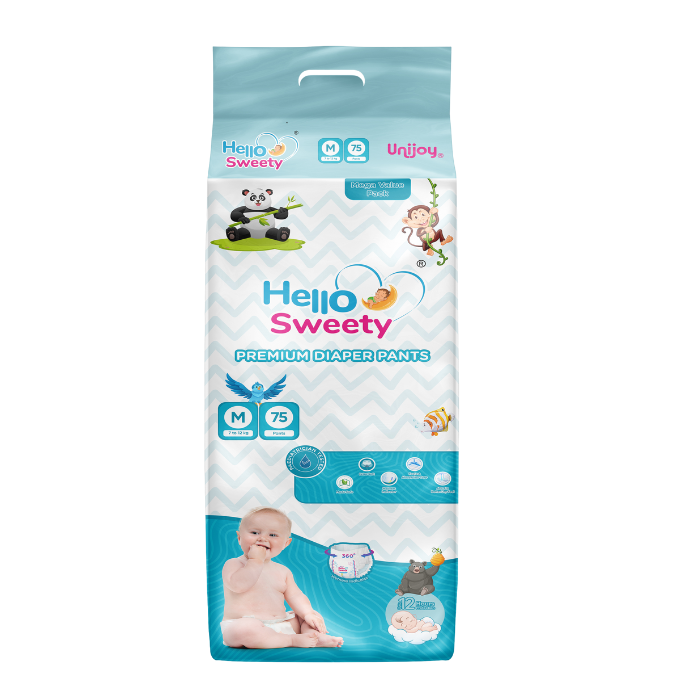 Medium (7-12kg) - Hello Sweety Baby Diapers - Hello Sweety