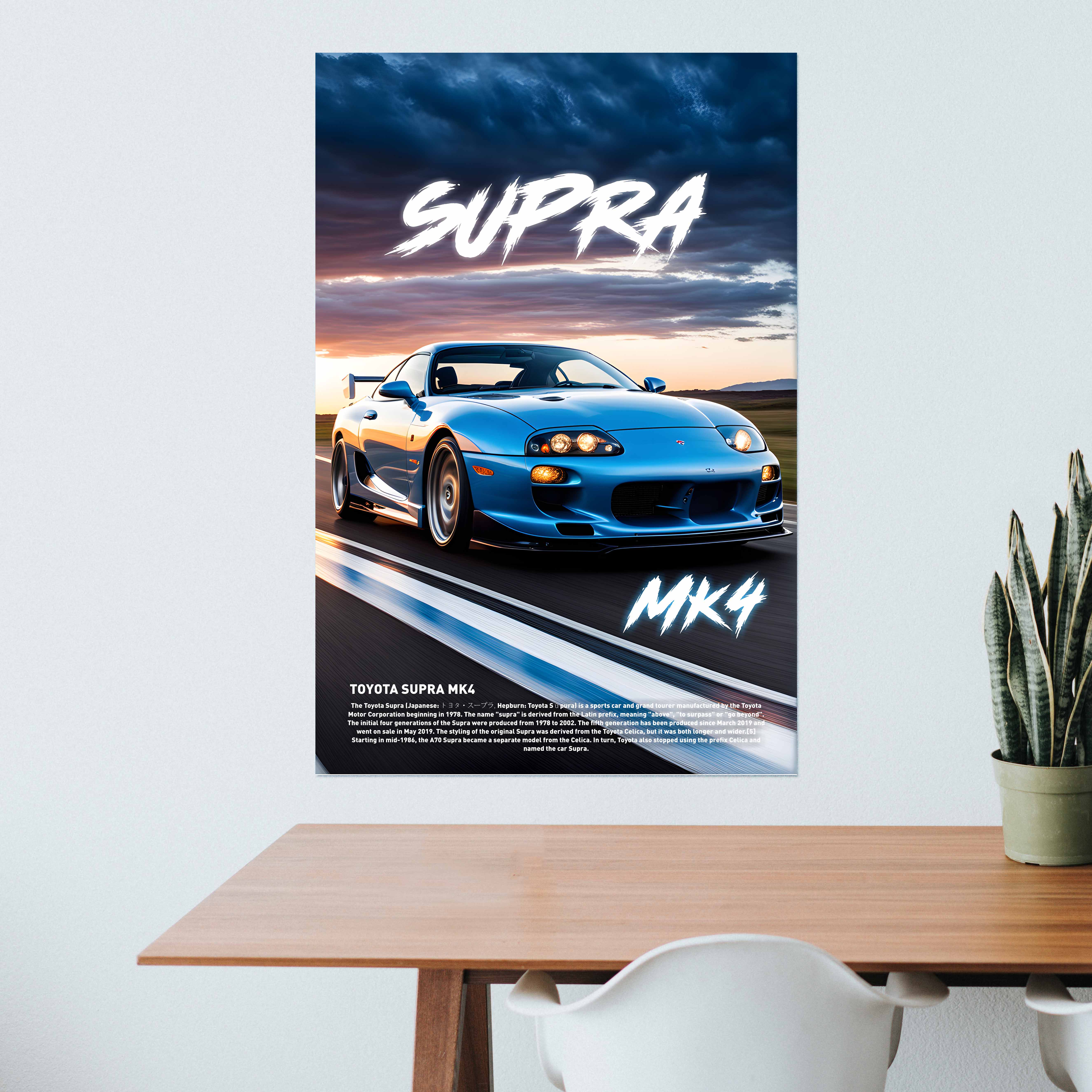 TOYOTA SUPRA MK4 BLUE | CAR POSTERS - Poster World