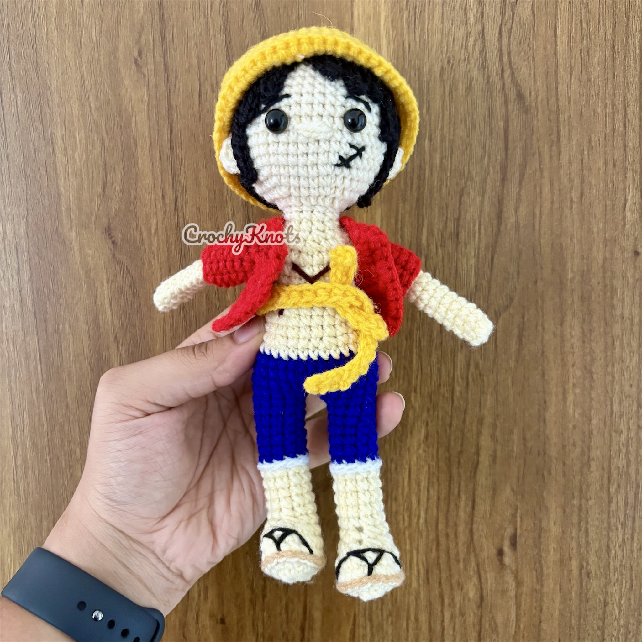Crochet Captain Luffy Doll - CrochyKnots