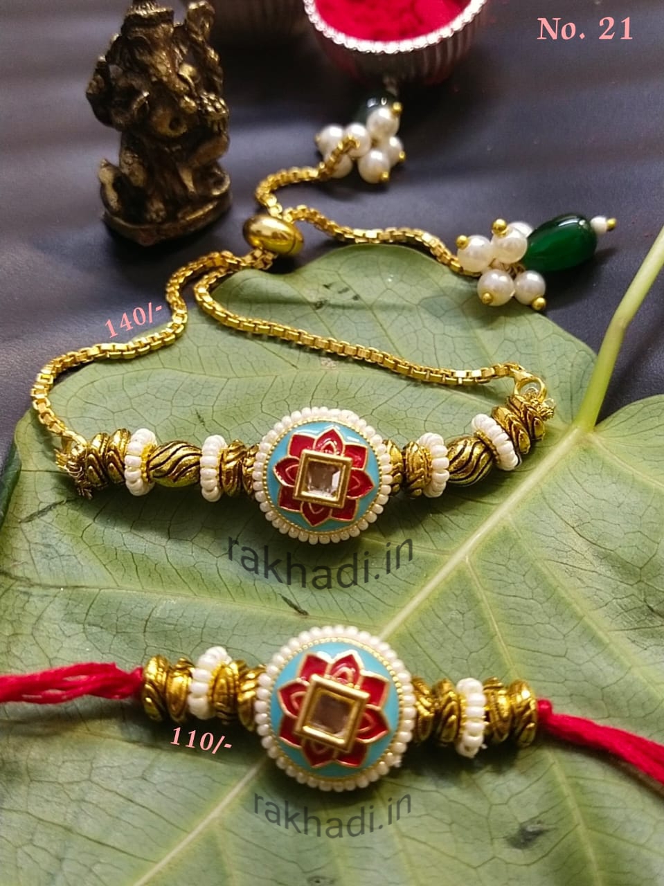 Meenakari Designer Couple Rakhi - Rakhadi.in