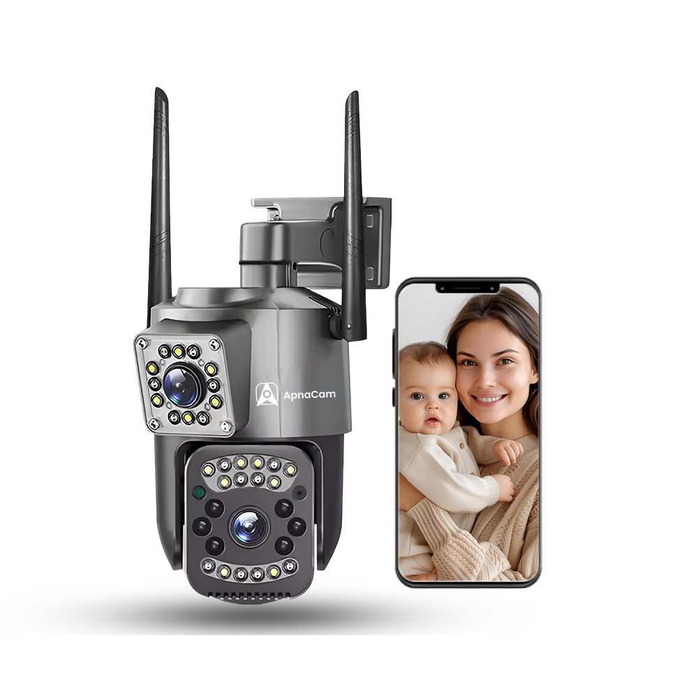 ApnaCam 6MP 2K Dual Lens 4G PTZ Outdoor Sim Based Camera