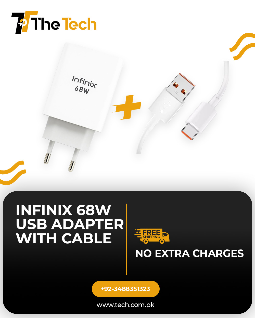 Infinix 68W USB Adapter With Cable Price in Pakistan - Buy Online at ...