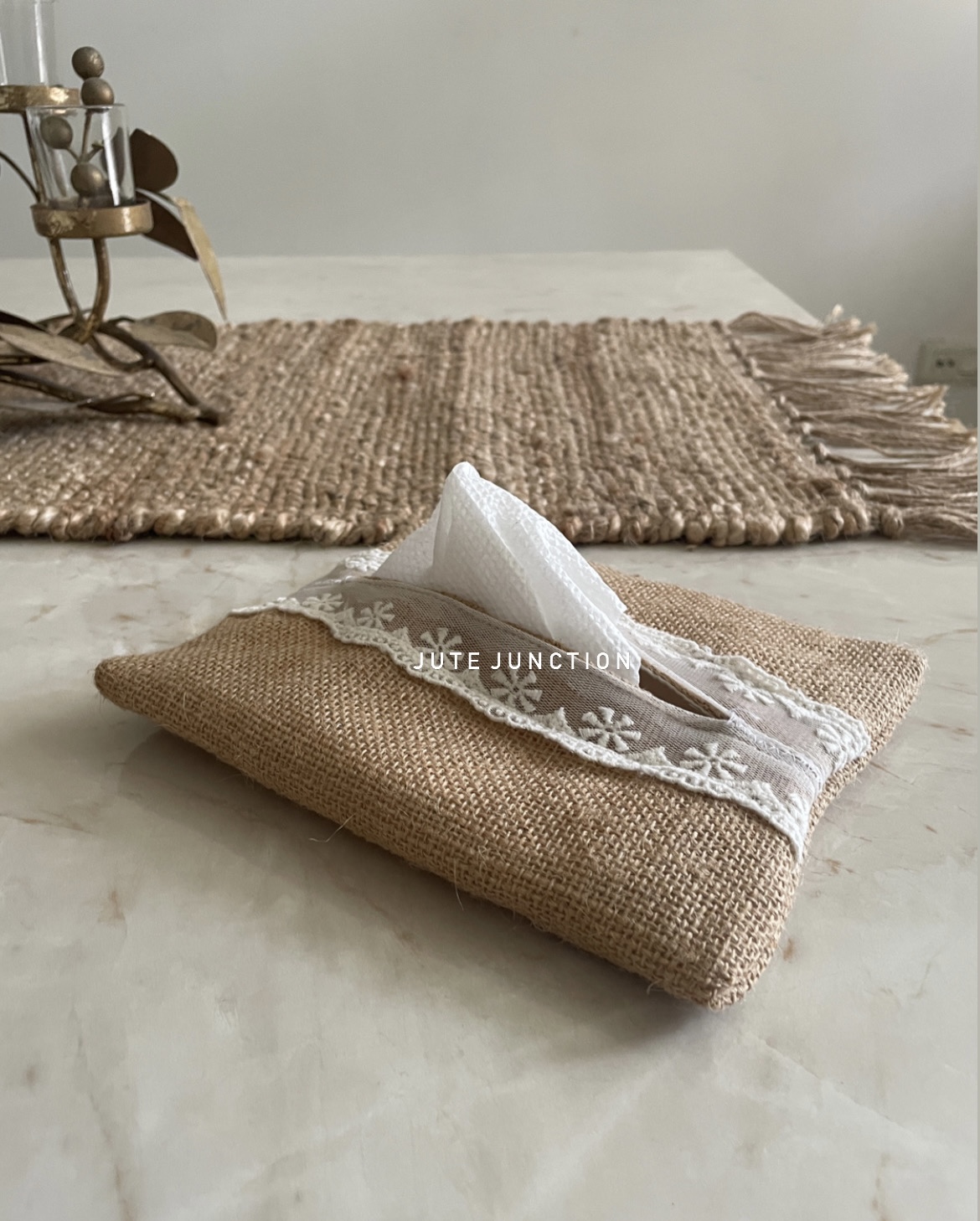 JUTE TISSUE BOX COVERS - Jute Junction