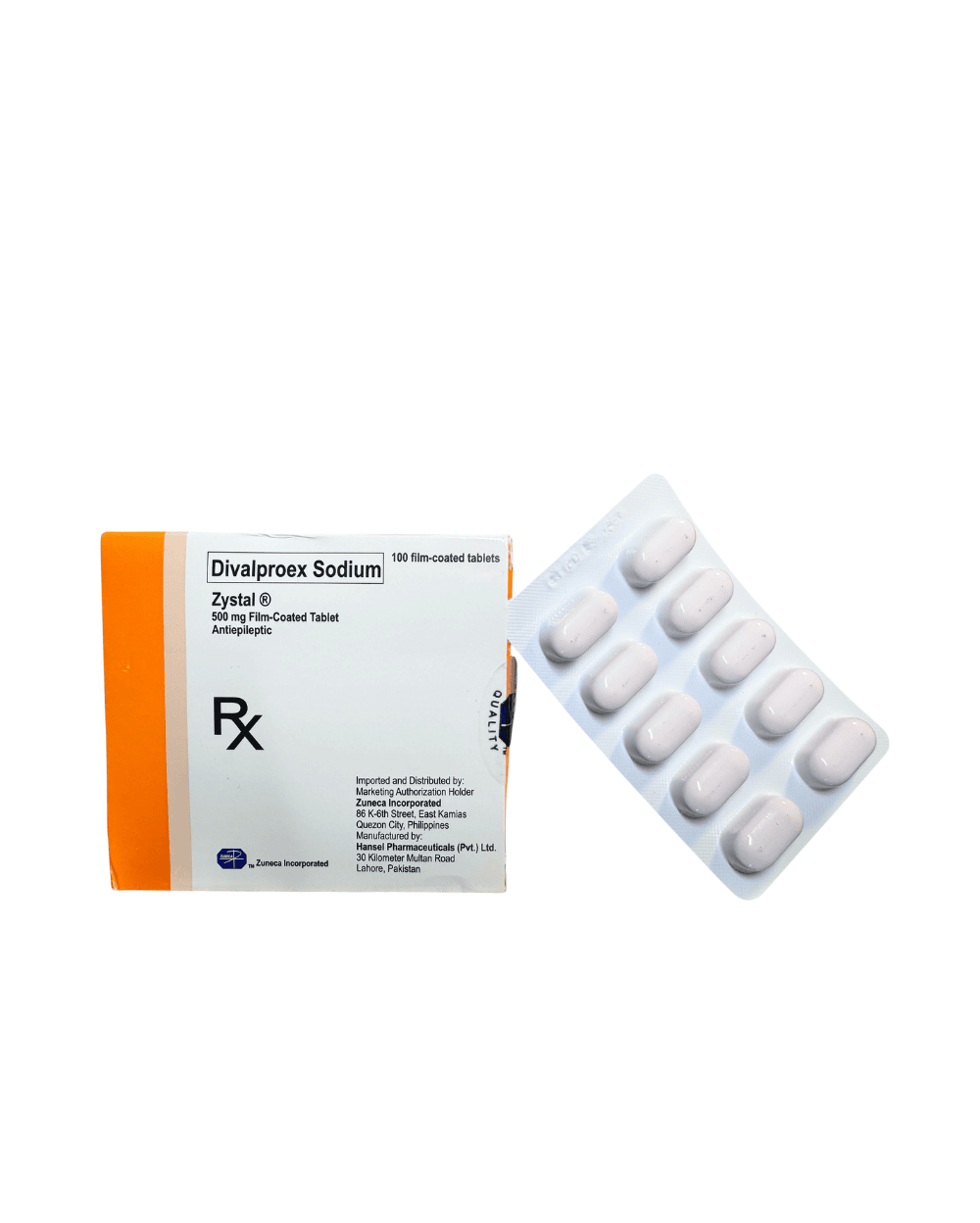 Zystal Divalproex Sodium 500 mg Film-Coated Tablet - Zuneca