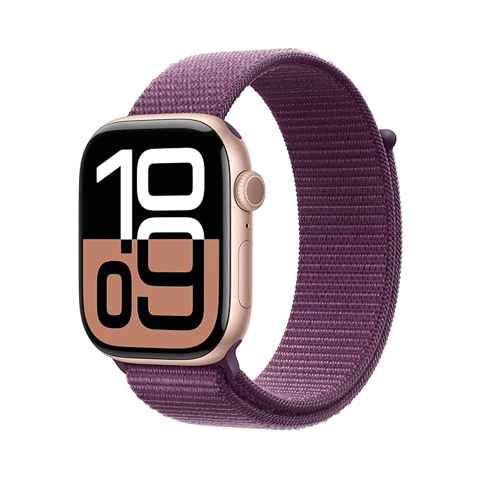 Apple Watch Series 10 GPS 46mm Rose Gold Aluminium Case with Plum Sport Loop - ITNET Infocom