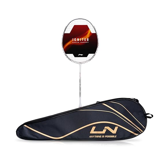Li-Ning Ignite 8 Badminton Racquet - (Pearl White/Fire Red) - Warrior ...