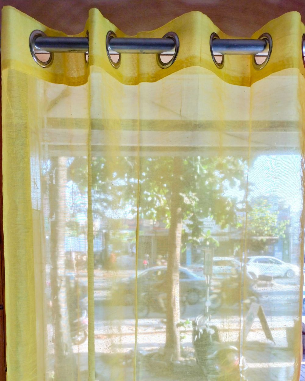 Yellow Mirror Single Curtain - Sai Creations