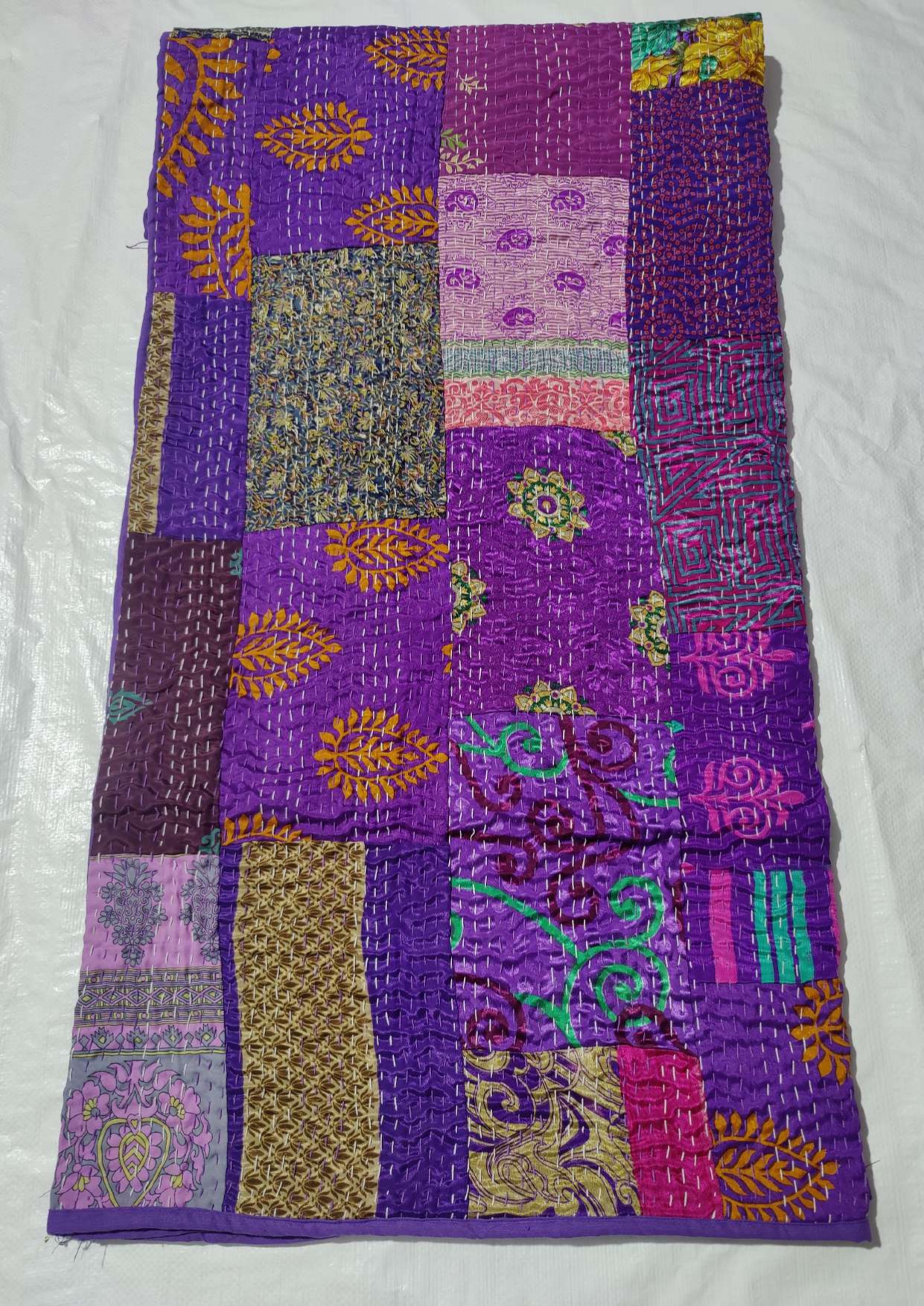 Silk Patola Kantha Patchwork - HeartFul Craft