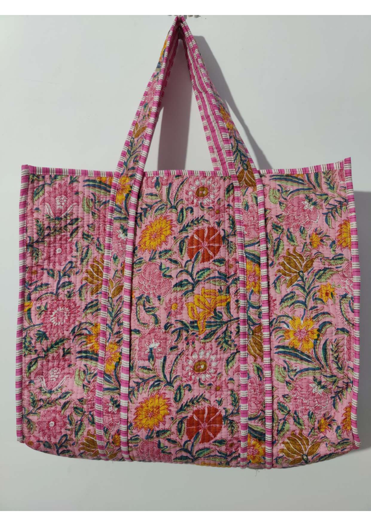 Quilted Cotton Tote Bag 18*18*6 - HeartFul Craft