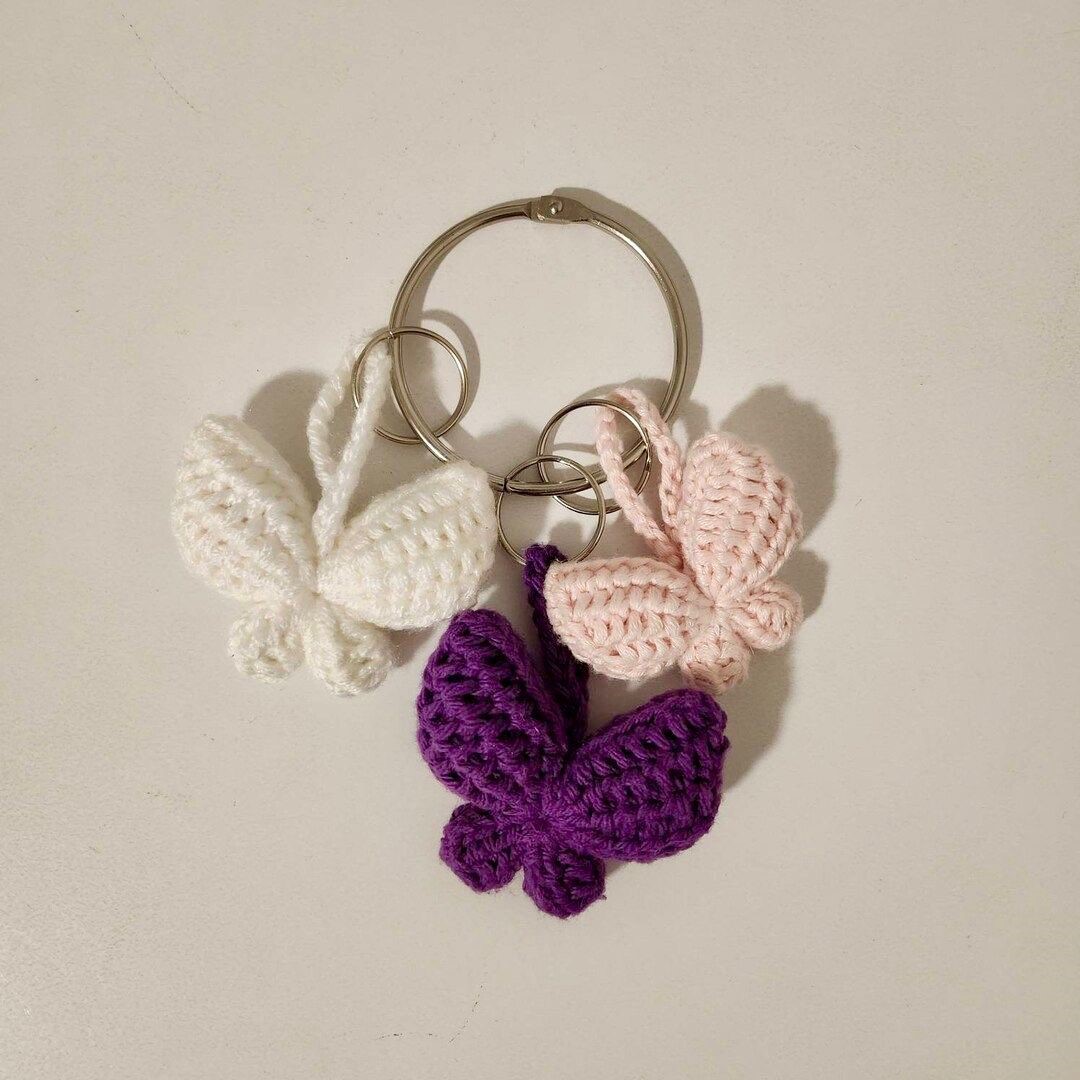 Crochet Butterfly Keychain - CrochyKnots