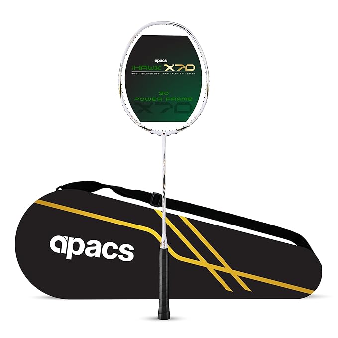 Apacs iHawk X70 Badminton Racquet - (White) - Warrior Sports (India)