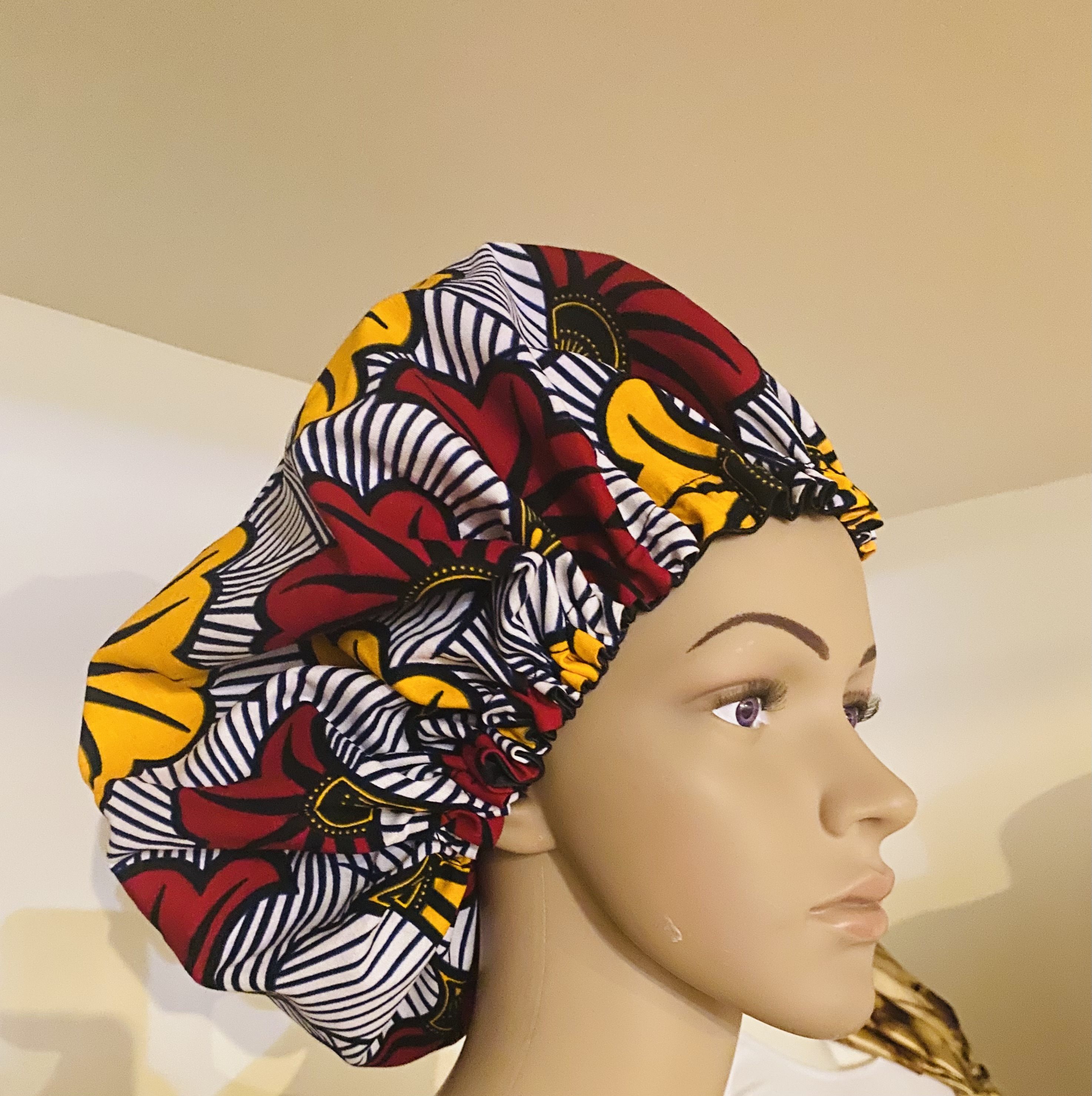Adiza African Print Satin Lined Bonnet - Hopanda's Passion