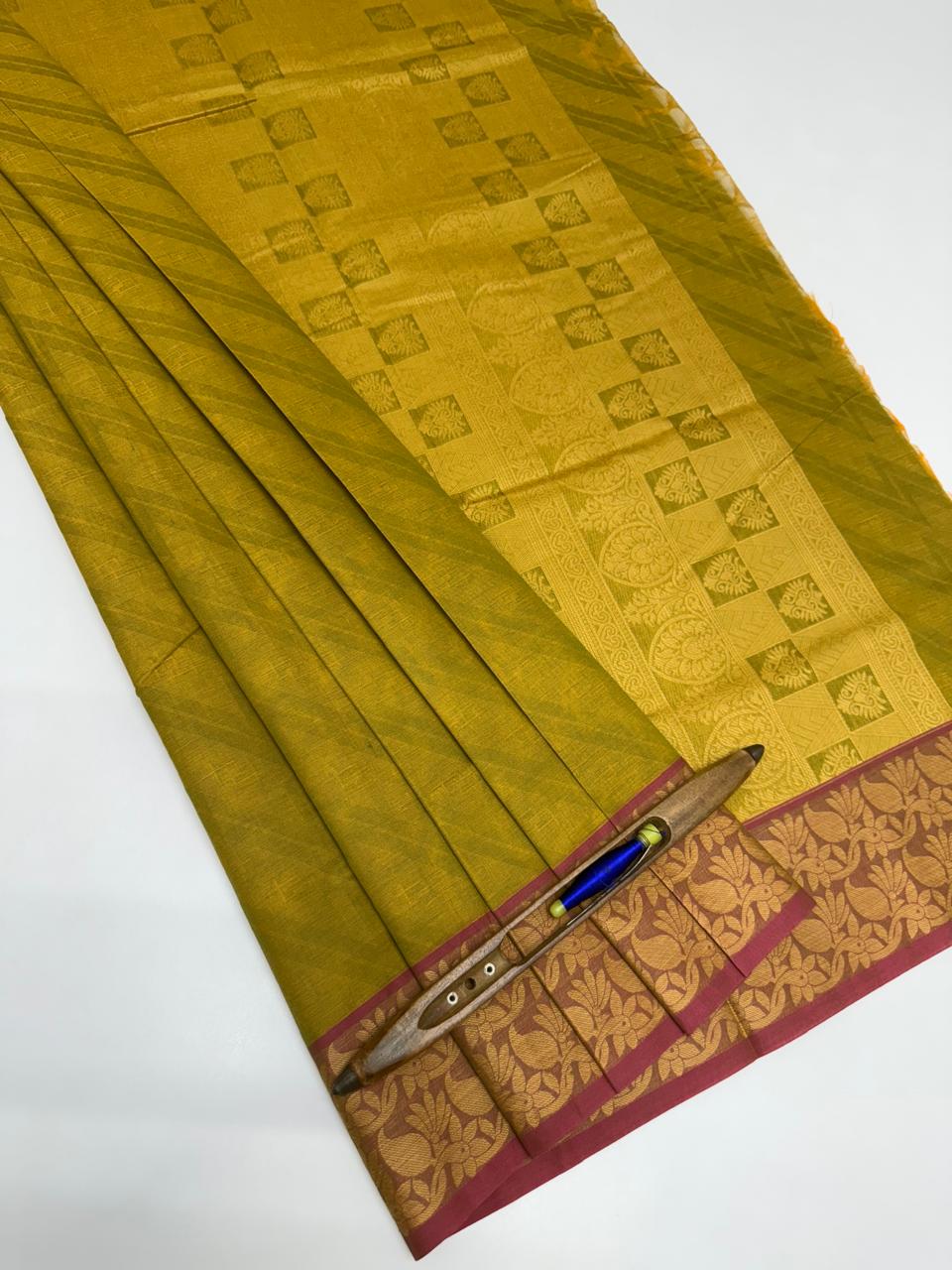 VSC853 - mehandi green color body, pallu,blouse. - Varnaa