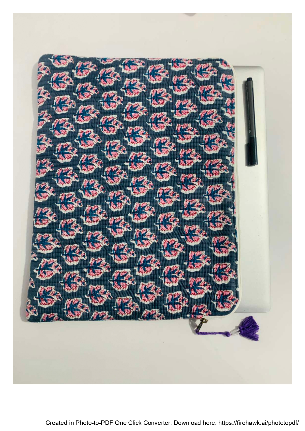 Quilted Laptop Bag 12*16 - HeartFul Craft