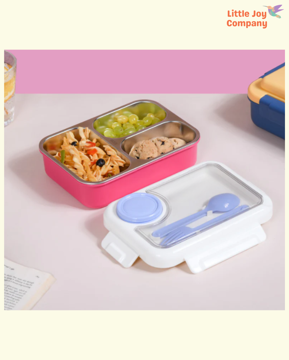 3 GRID LUNCH BOX WITH TOP LID CONTAINER - Little Joy Company