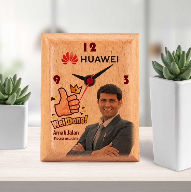 Personalised UV Printed Wooden Photo Clock | Unique Gifts