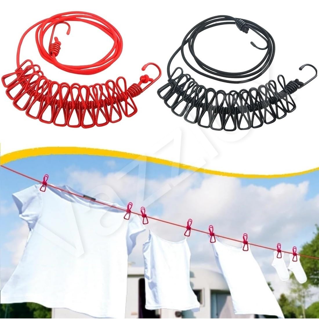 Cloth Drying Rope With Hooks - Shri Salasar Telecom