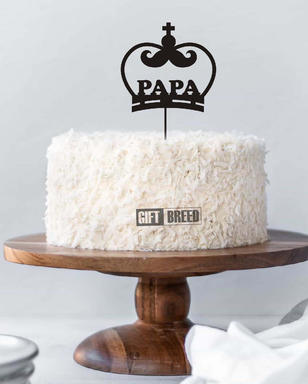 Papa with Crown cake Topper - Gift Breed