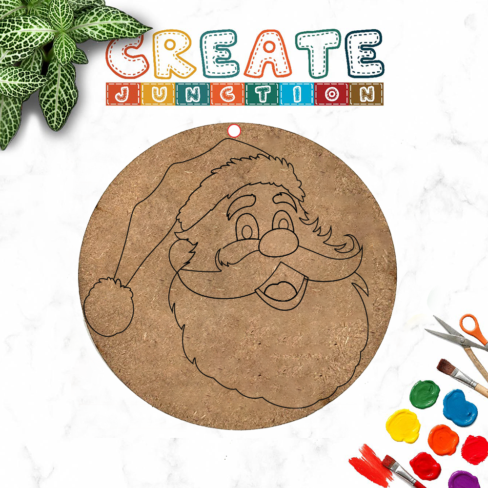 Santa Claus MDF Cutout | Creative Christmas Craft for Kids