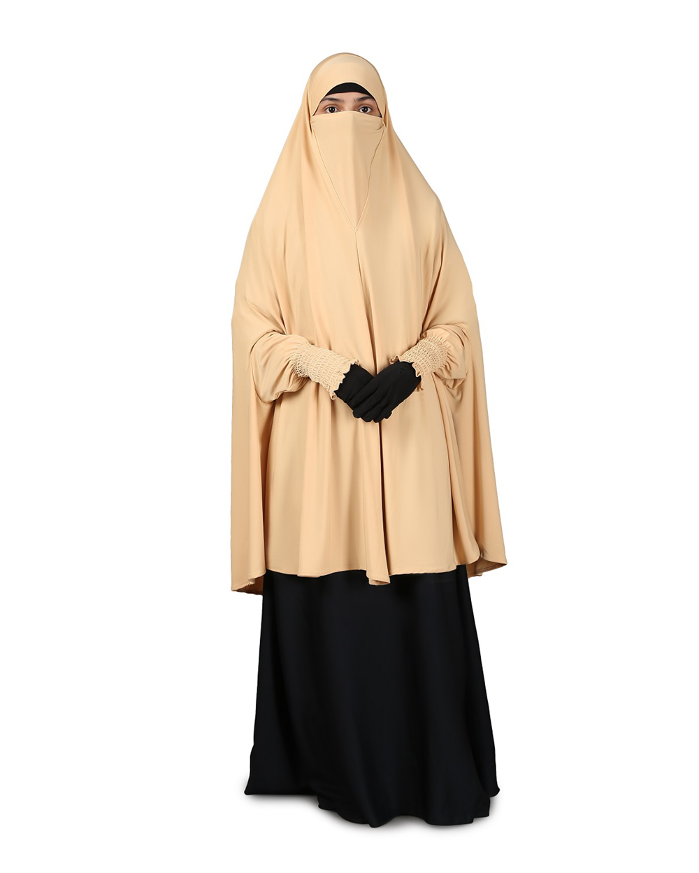 Cream Elegance Ready-to-Wear Instant Hijab - Aaraish