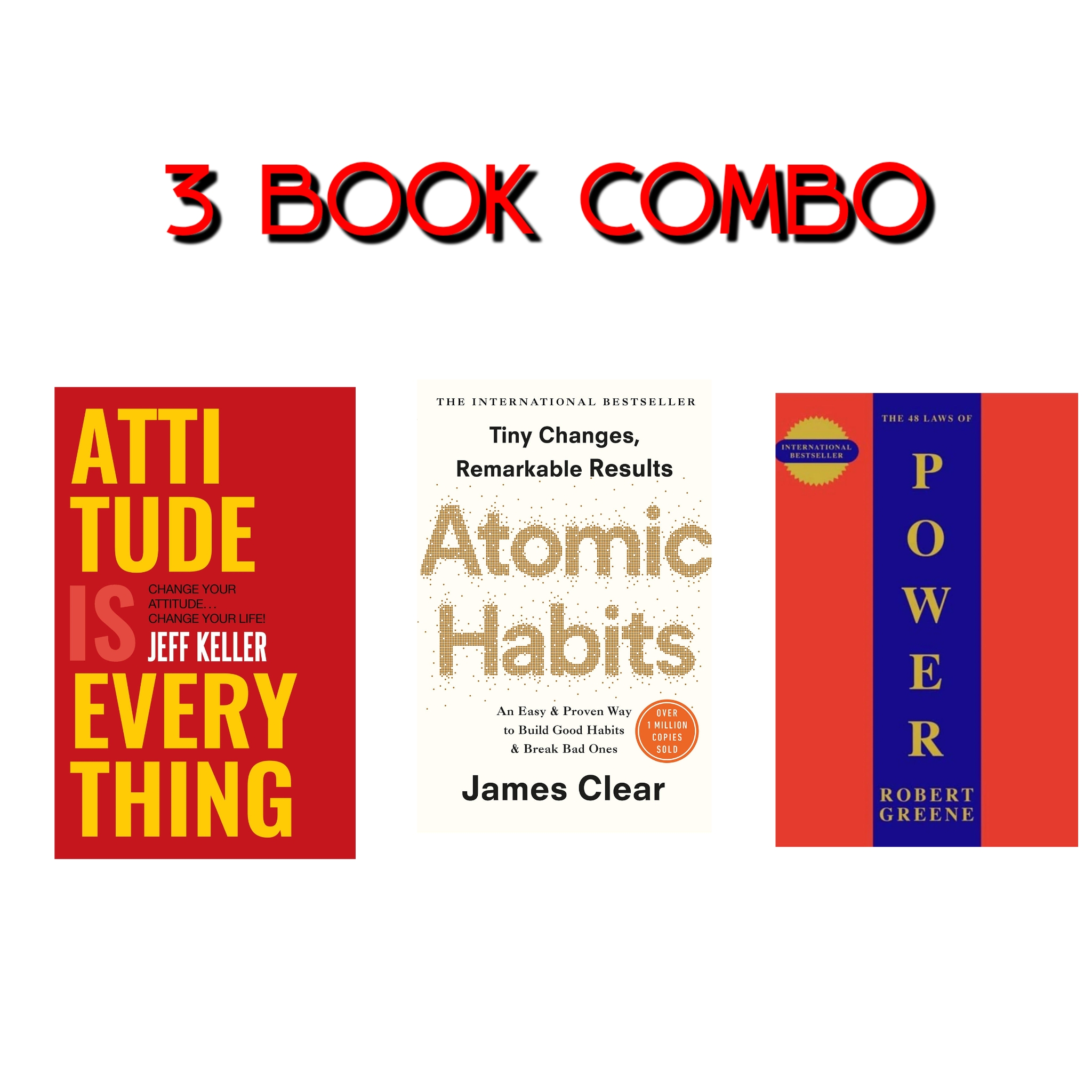 3 books combo Atomic Habits, The 48 laws of power and attitude is ...