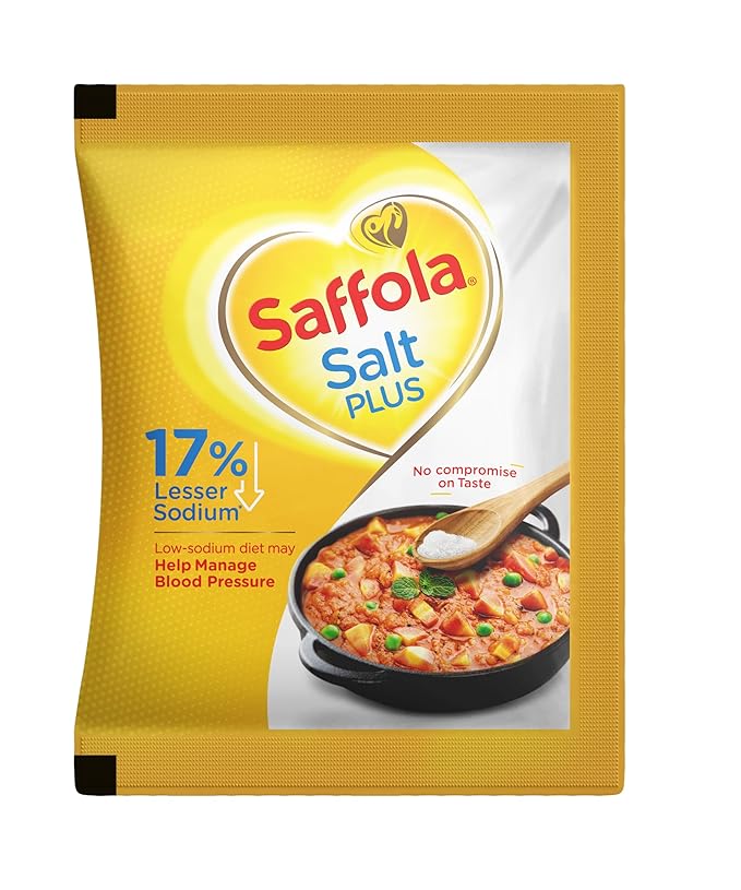 Saffola Salt Plus - Less Sodium, 1kg Pack - Square Bazar