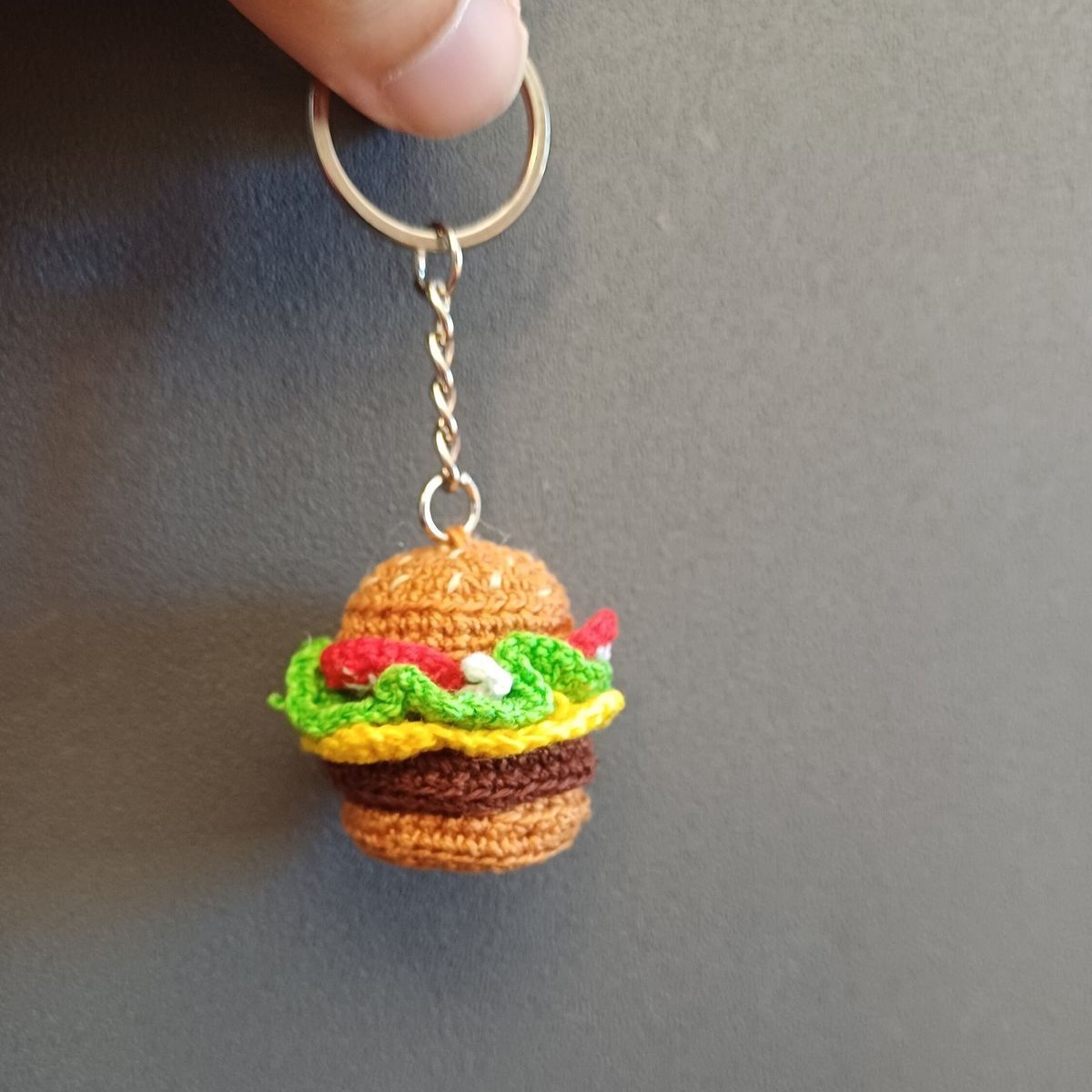 Croochet Burger Keychain - CrochyKnots