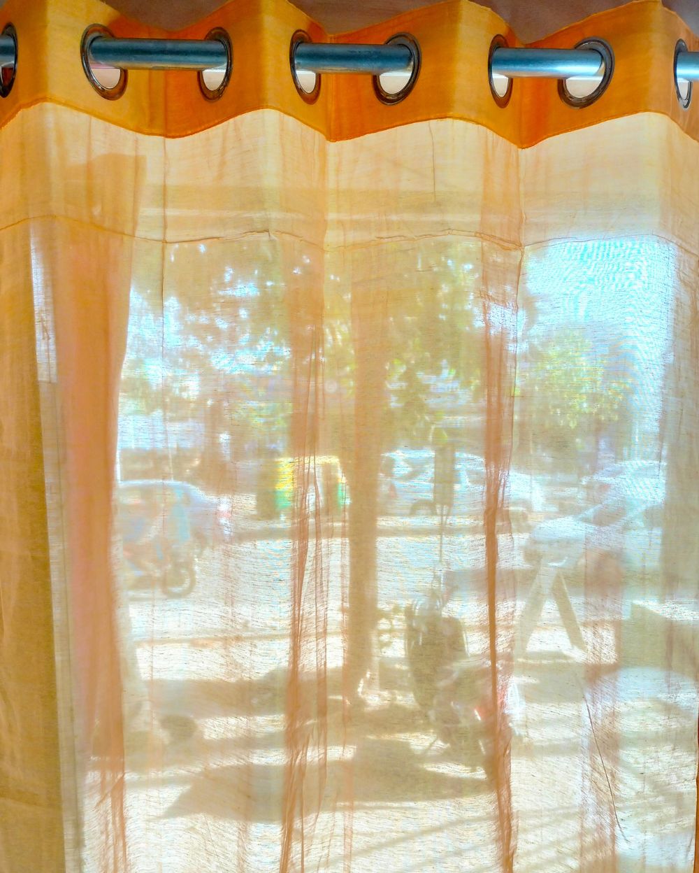 Light Yellow Mirror single Curtain - Sai Creations