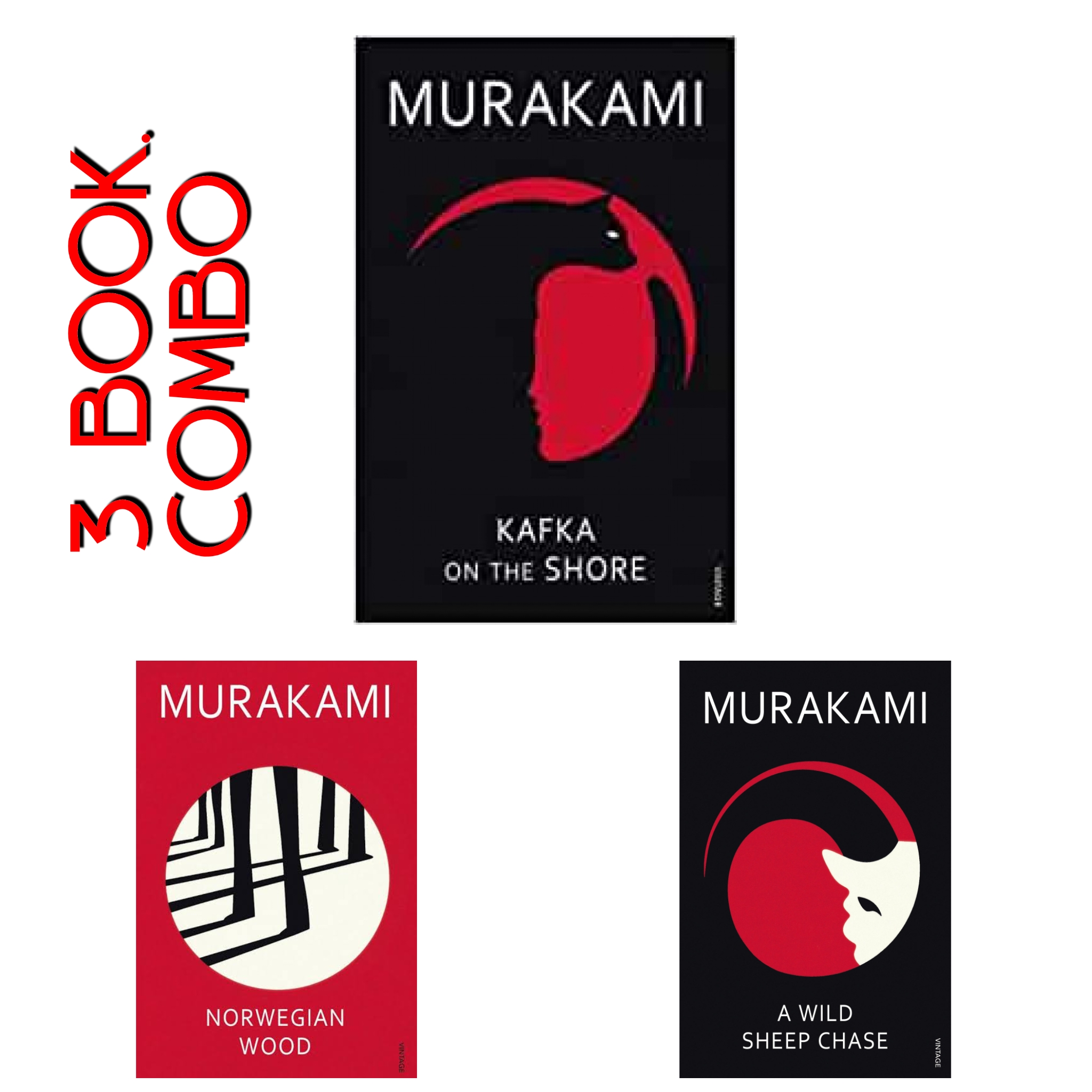 3 book combo by Murakami, kafka on the shore, norwegian wood and A wild ...