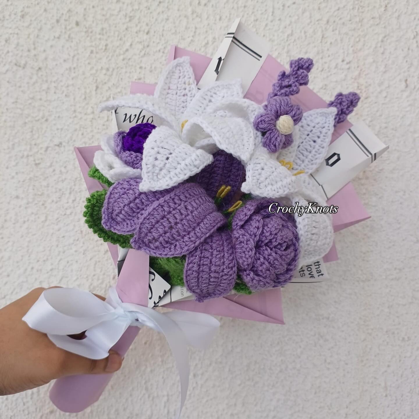 Crochet Lilac Whimsy Bouquet - CrochyKnots