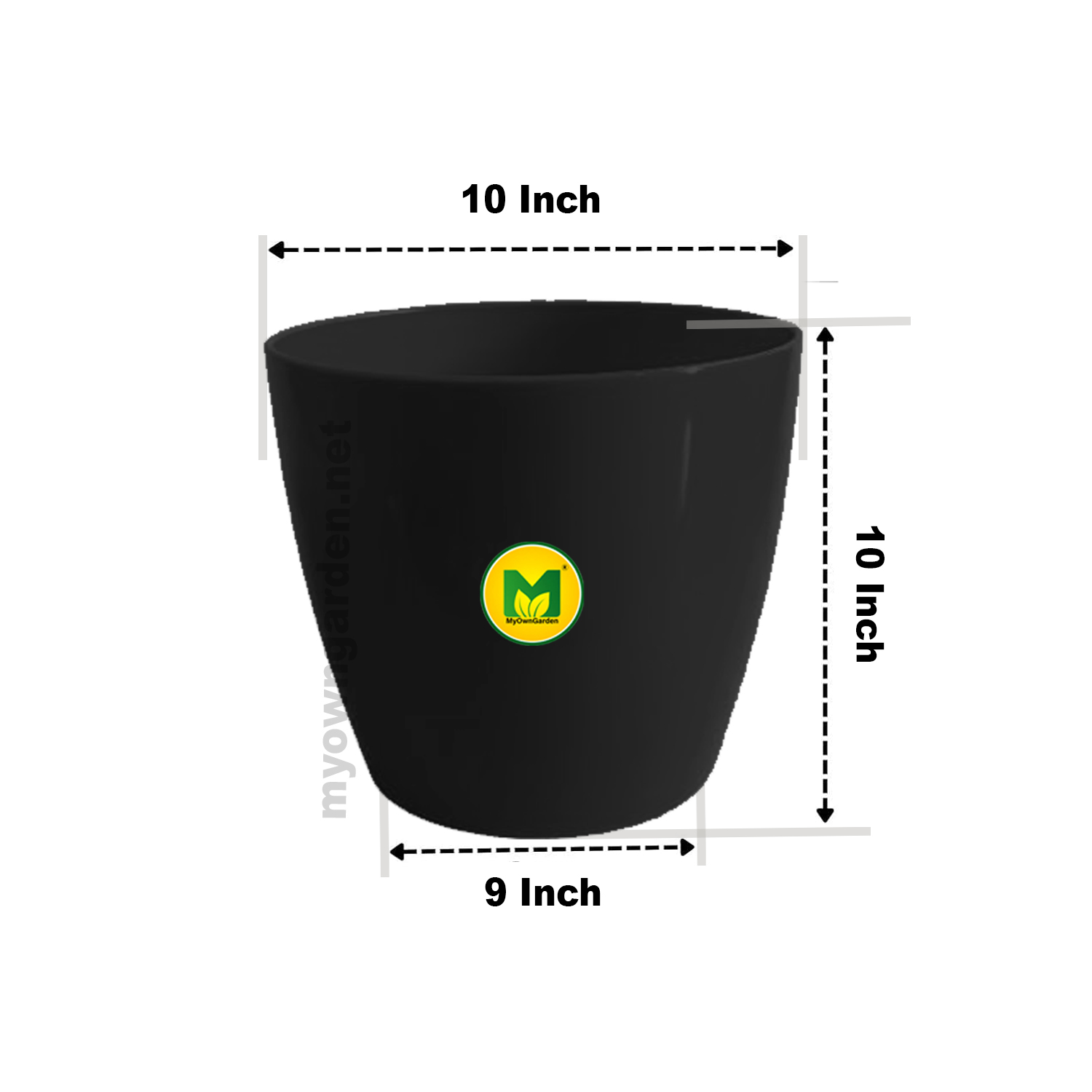 10 Inch Black Indoor Pot - Order Online from MyOwnGarden Chennai