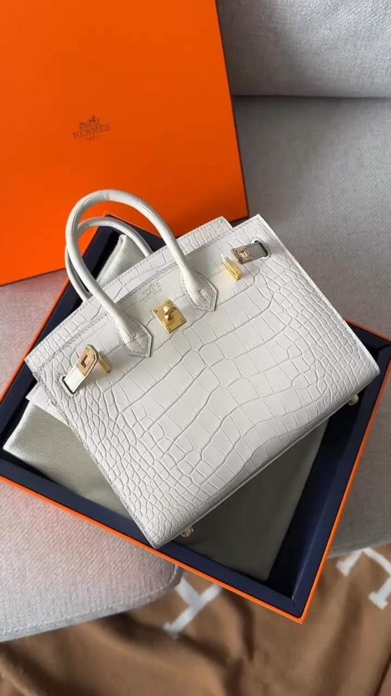 Hermès Birkin 25 in White Matte Alligator with Gold Hardware - The ...