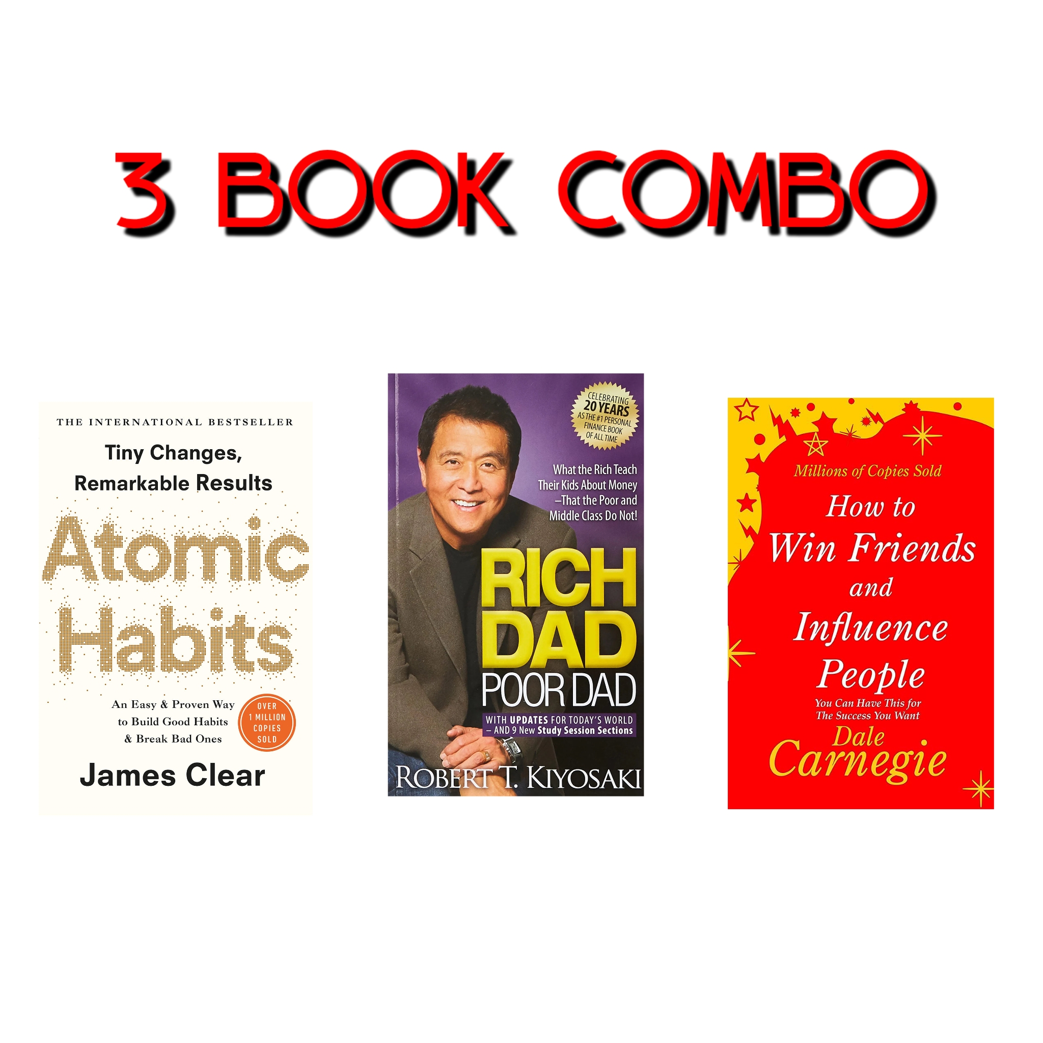 3 Book Combo Atomic Habits Rich Dad Poor Dad And How To Win Friends