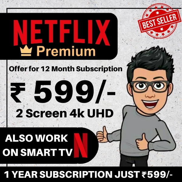 12 Month NETFLIX Premium Subscription (2 Screen 4k UHD) Just ₹599 🔰 ☑️ ...