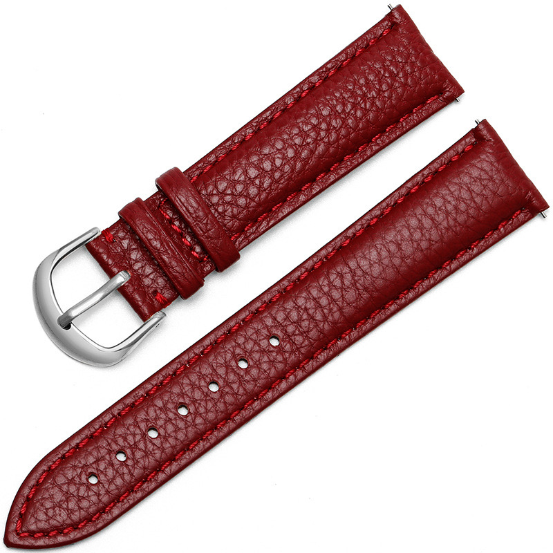 Red Lychee Pattern Leather Strap - Luxury & Style