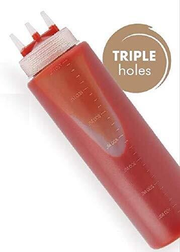 Andrew James Pack of 12 Transparent 3 Way Squeeze Bottle Dispenser 750 ...