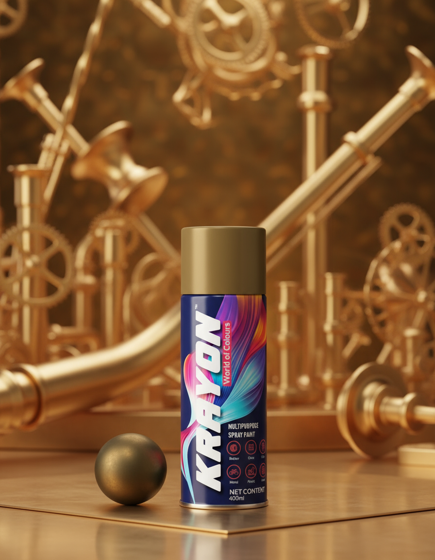 Krayon Brass Gold Spray Paint – Metallic Brass Finish for Decor & DIY ...