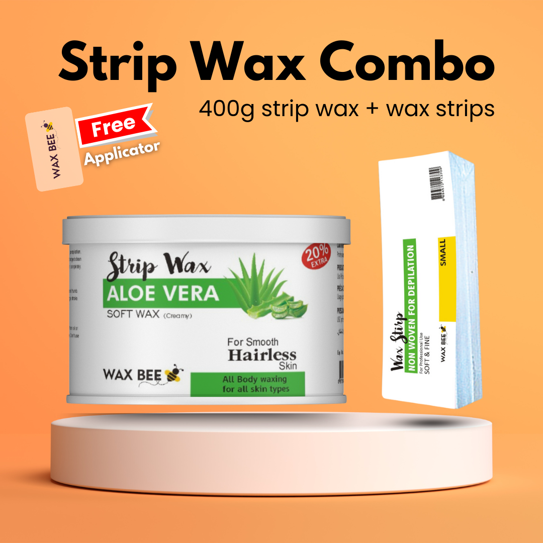 WaxBee Strip Wax with Strips Combo 400g Aloevera