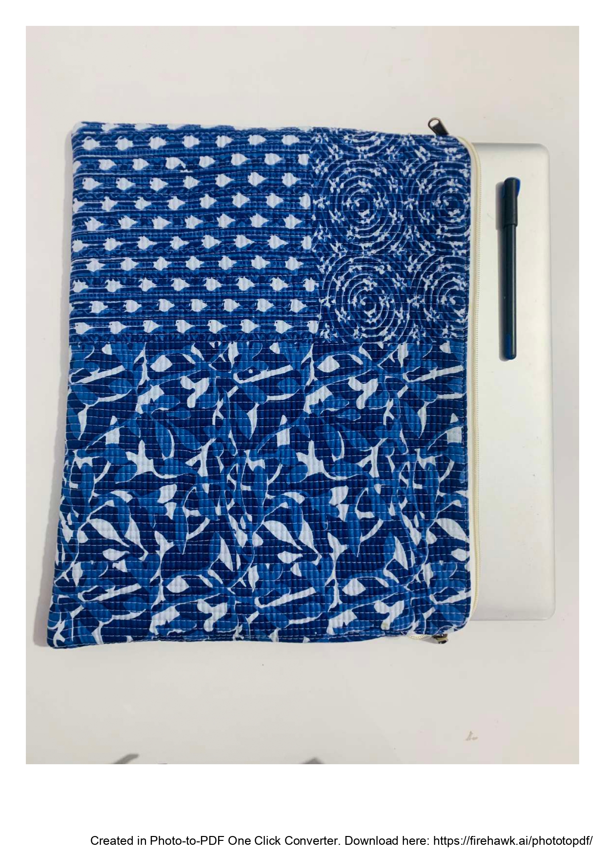 Quilted Laptop Bag 12*16 - HeartFul Craft