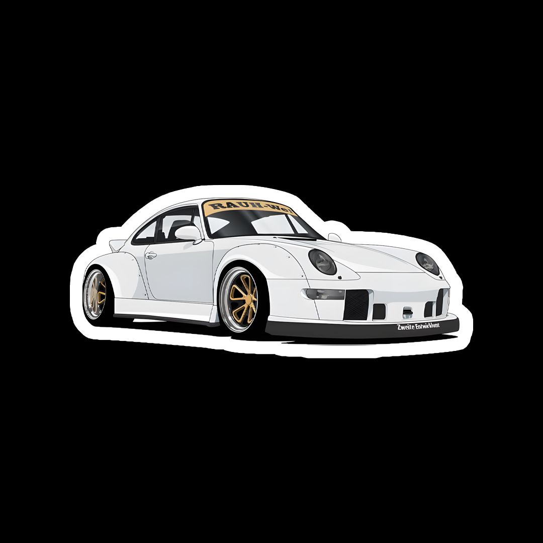 Porsche 911 RWB (Sticker) - Anime Poster India
