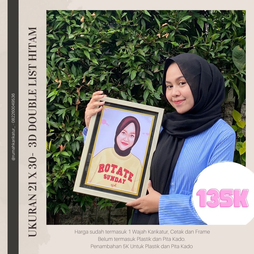 Paket 1 Wajah & Bingkai A4 Type 3D [ Double List ] - RumahKarikatur_