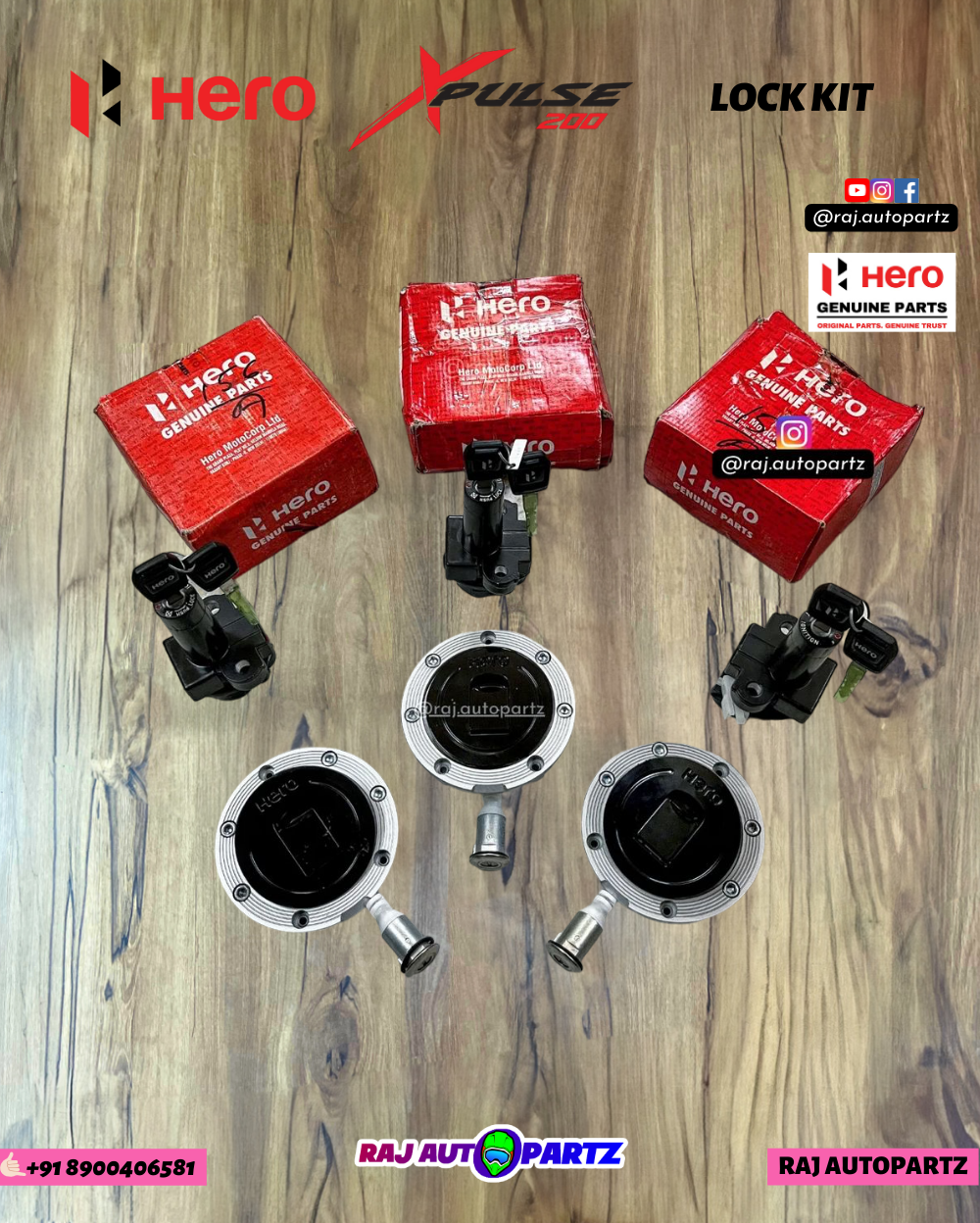 HERO XPULSE 200 Lock Set - HERO GENUINE PARTS