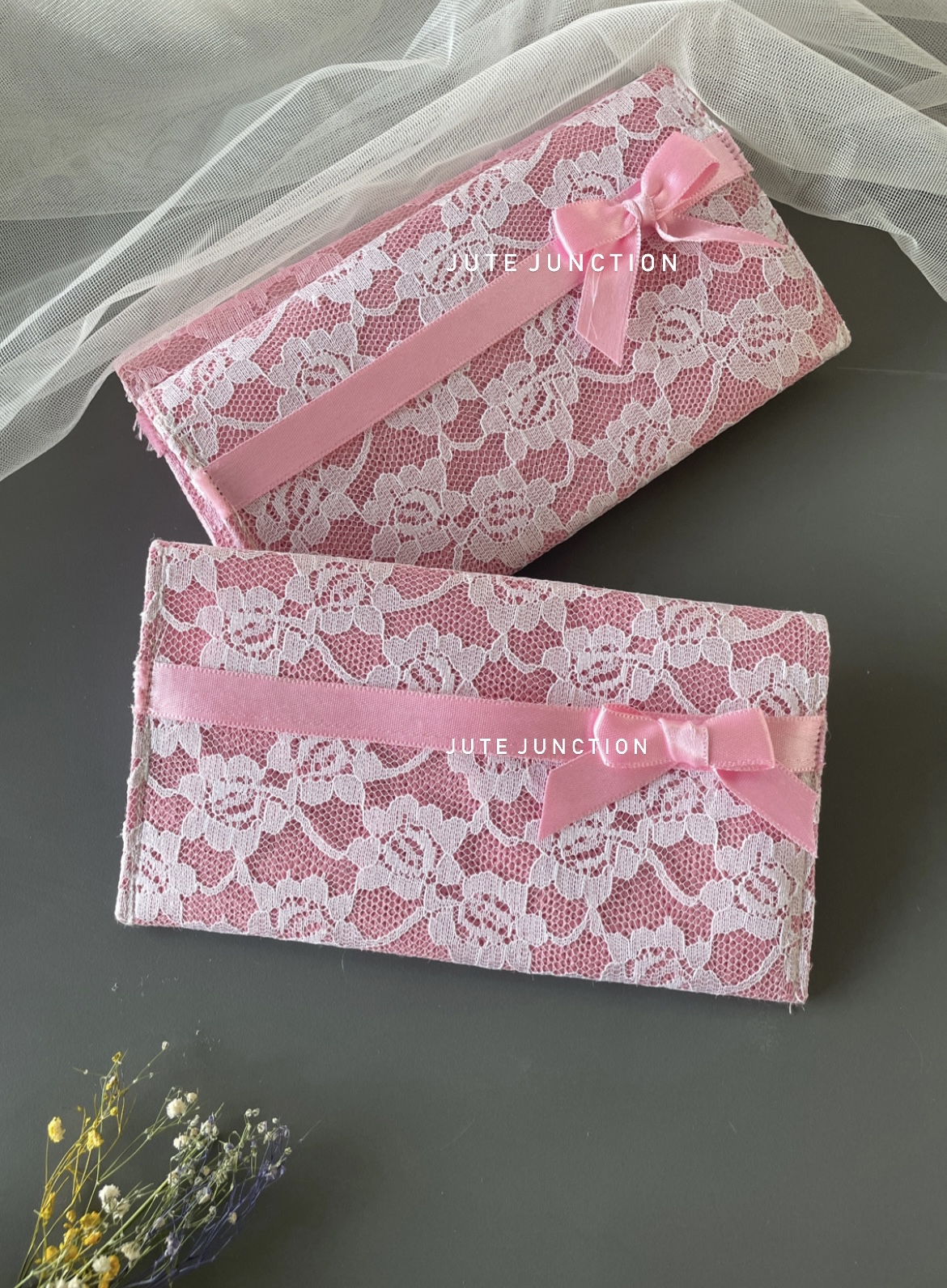 POWDER PINK JUTE GIFT ENVELOPES (Pack of 10) - Jute Junction